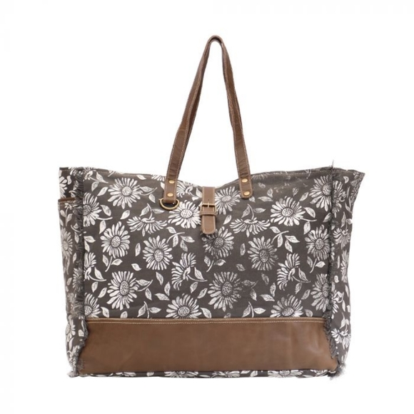 Myra Bag | Bags | Floral Xl Myra Bag Canvas Leather Weekender Travel ...